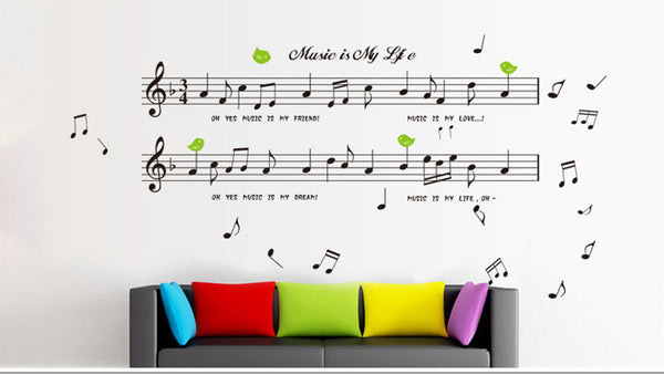 Music Notes in Black wall decals Removable Wall Sticker – HM Decal